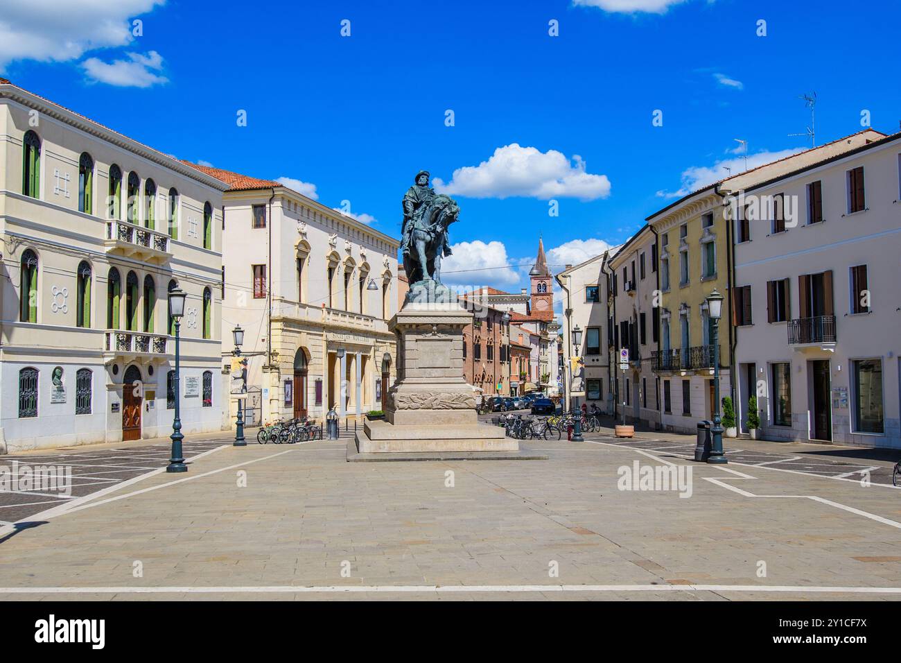 ROVIGO, ITALY – JUNE 13, 2024: Piazza Garibaldi with the equestrian ...