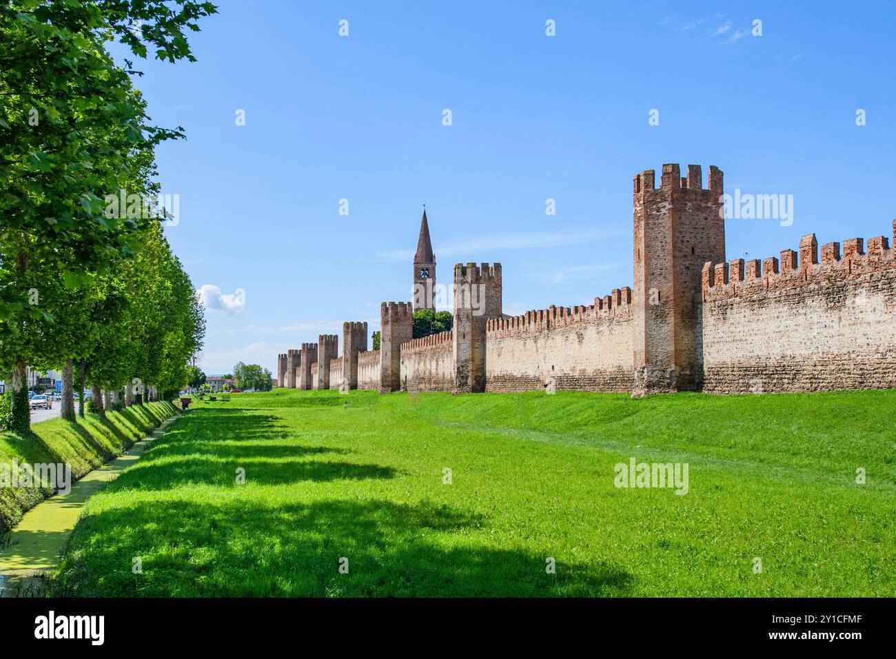 MONTAGNANA, ITALY – MAY 28, 2024: The medieval walls of Montagnana ...