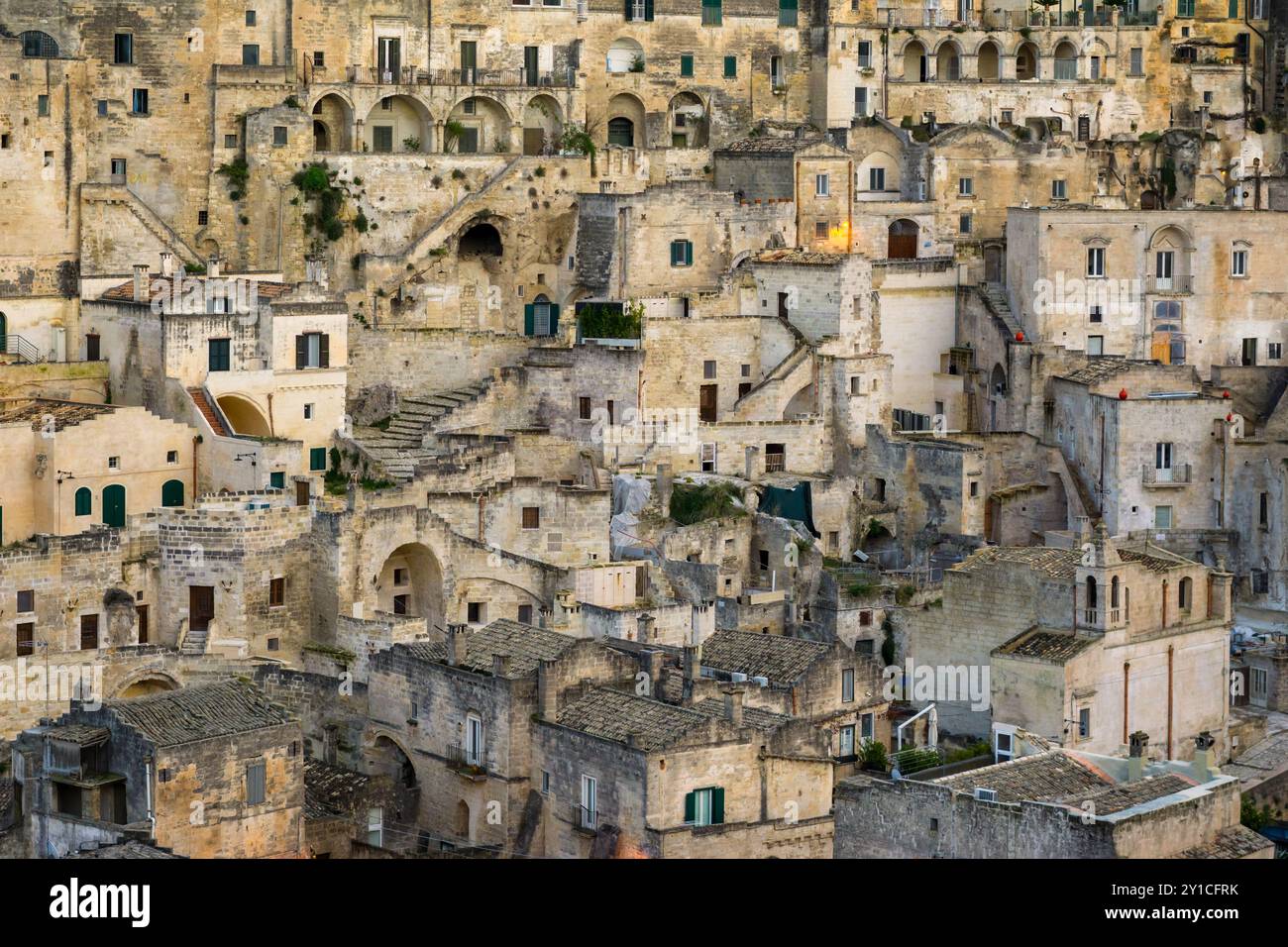 Detailed view of traditional houses of the ancient city of Matera Stock ...