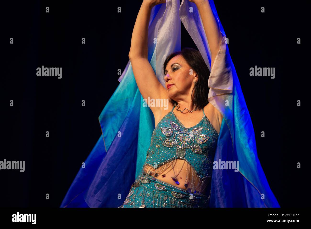 July 01, 2023. Belarus.The city of Gomel. An oriental dance ensemble ...