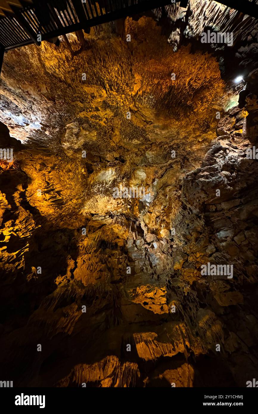 Cave wall, interior of the beautiful cave, abstract background and ...