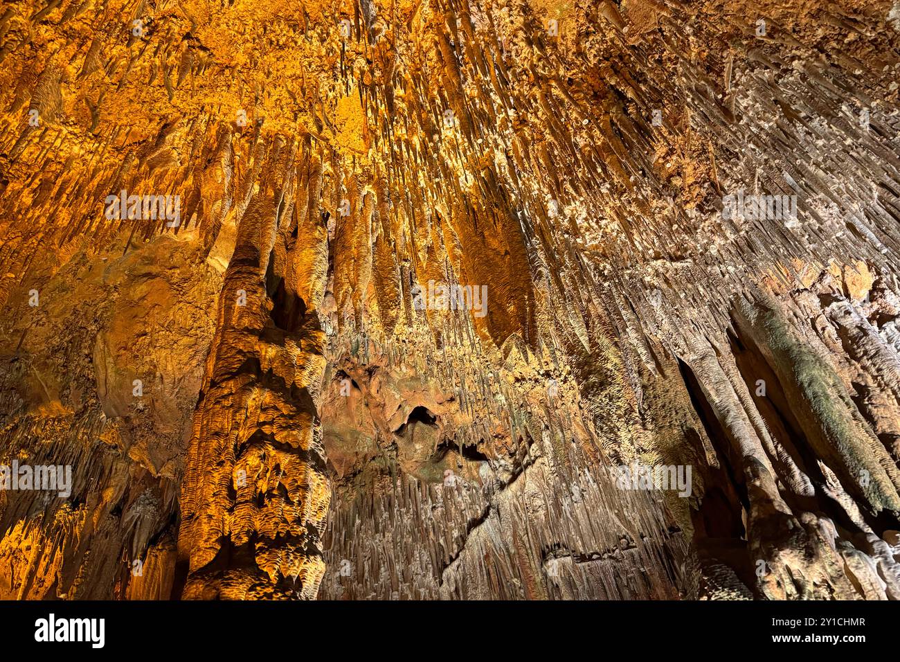 Cave wall, interior of the beautiful cave, abstract background and ...
