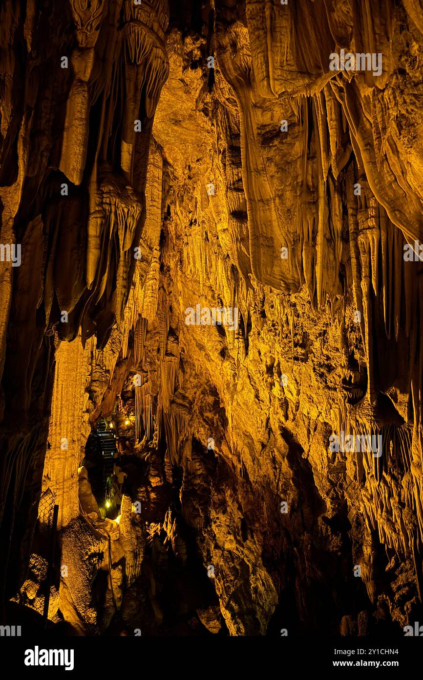 Cave wall, interior of the beautiful cave, abstract background and ...