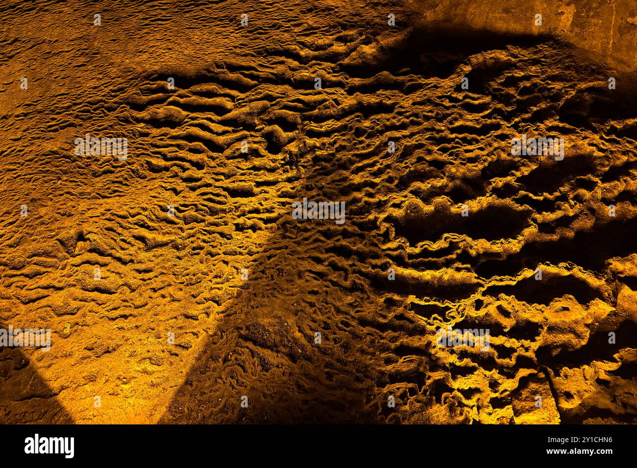 Cave wall, interior of the beautiful cave, abstract background and ...