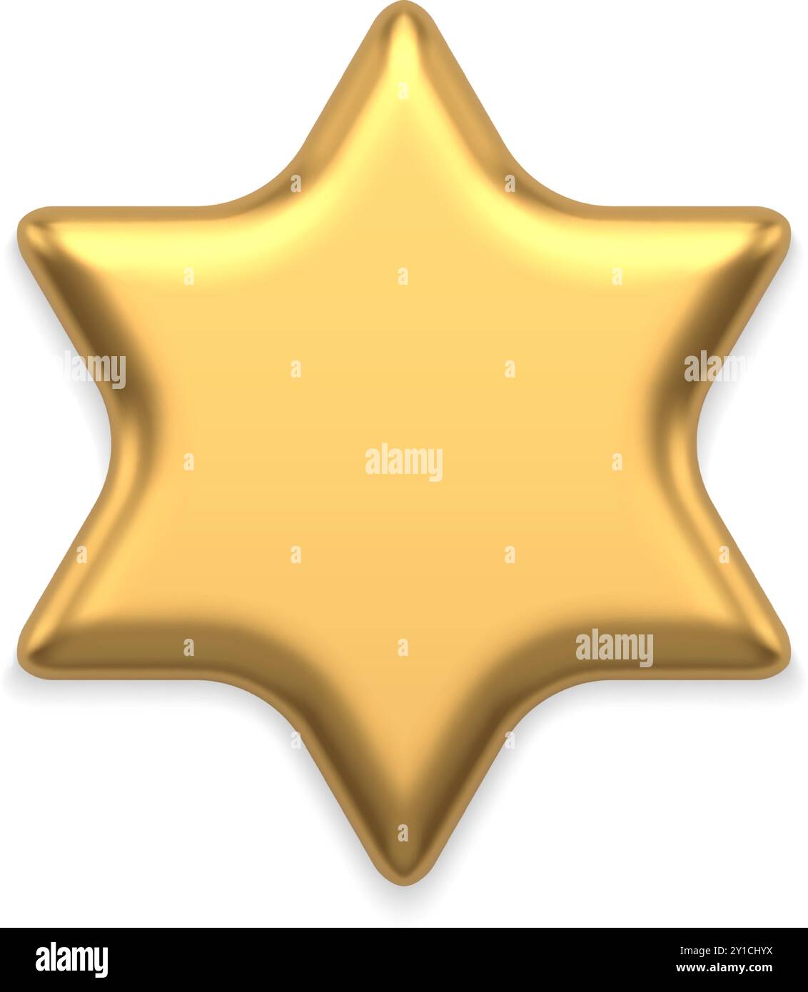 Realistic luxury golden six pointed star metallic gloss foil balloon 3d ...