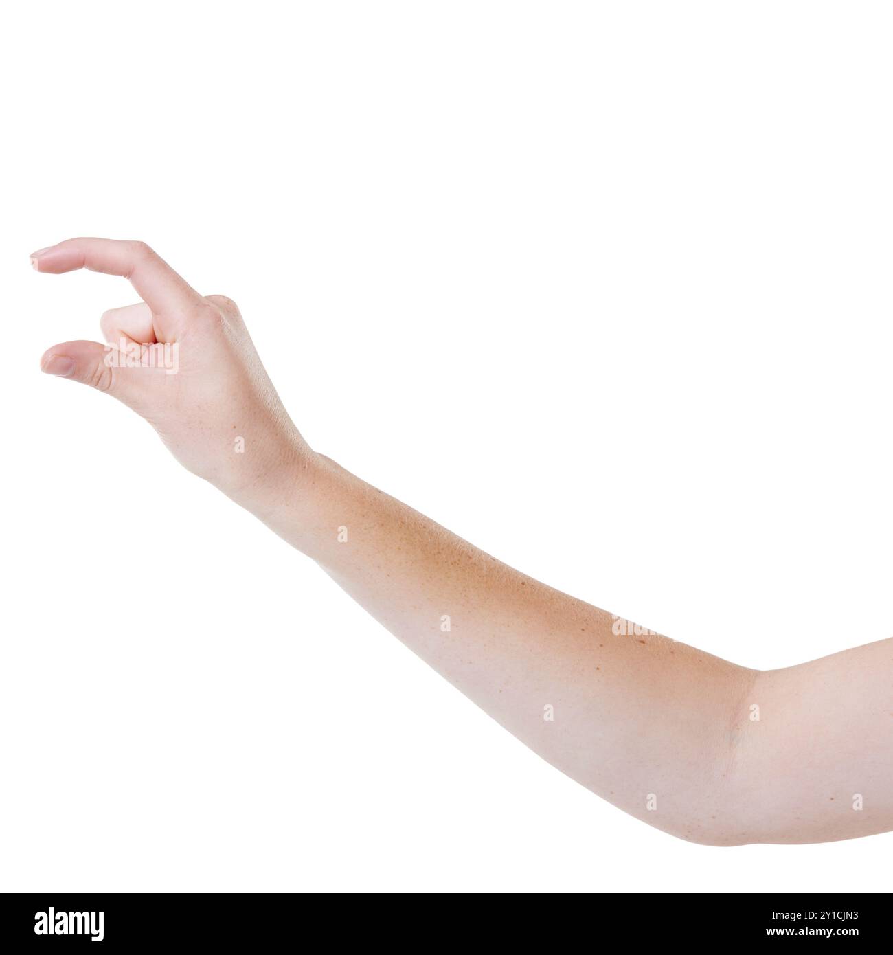 Fingers, small and gesture with hand, studio and show in mockup space ...