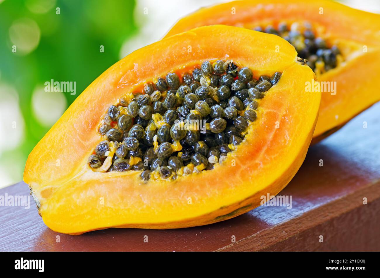 Yellow papaya in the garden. Shallow DOF Stock Photo - Alamy