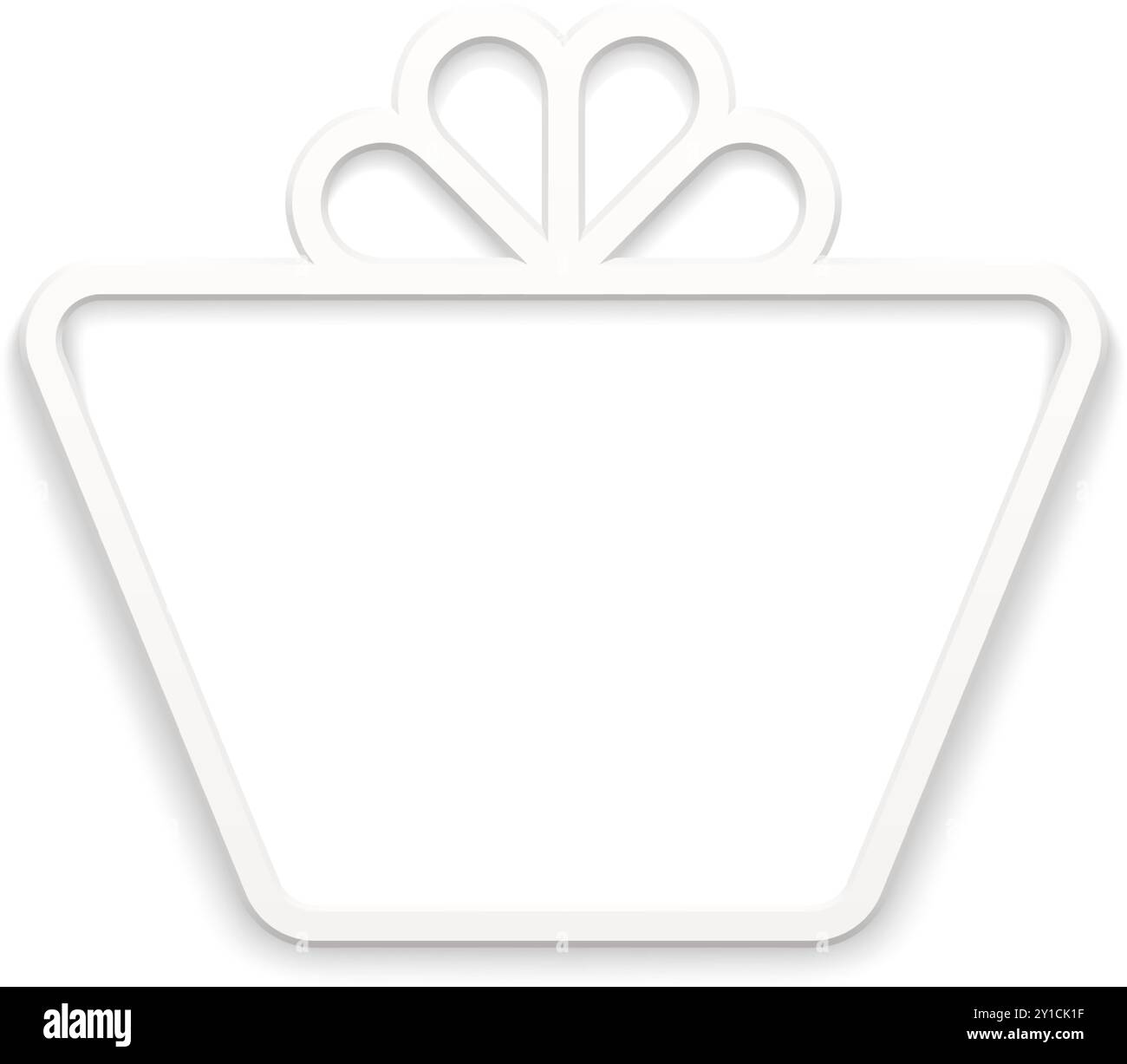 Cute white matte surface realistic trapezium gift box contour package ...