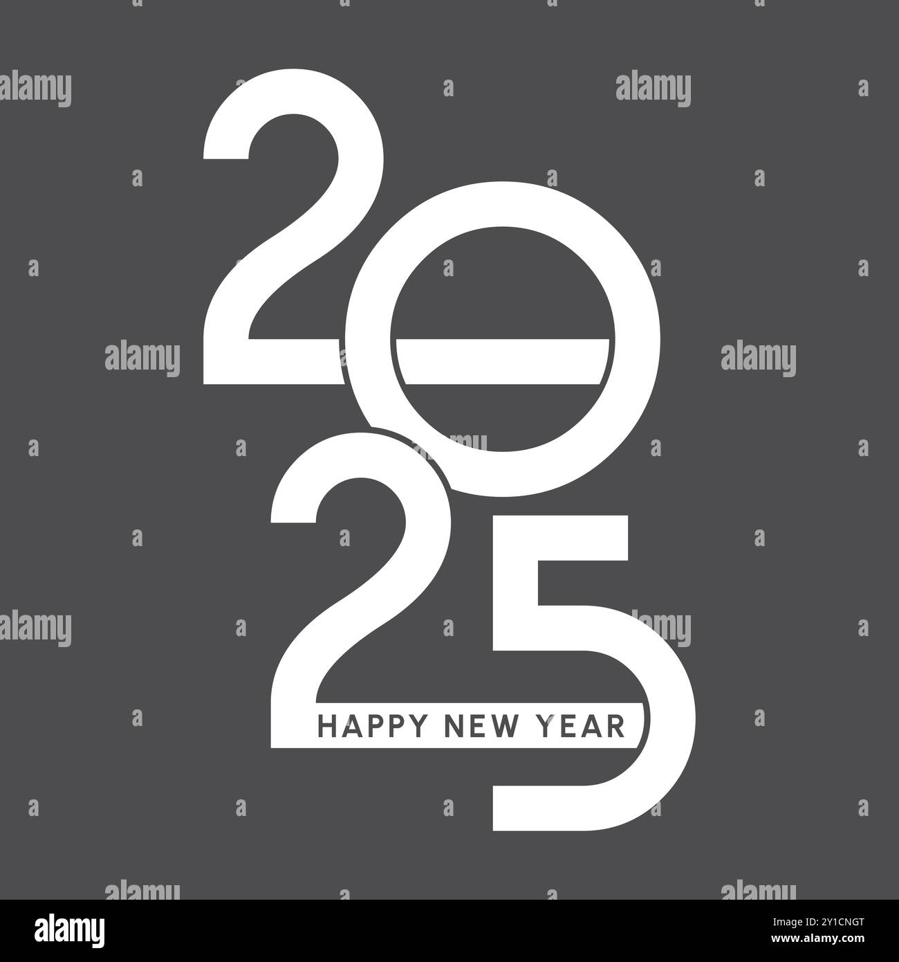 Modern minimal Happy New Year background with a typography design Stock ...