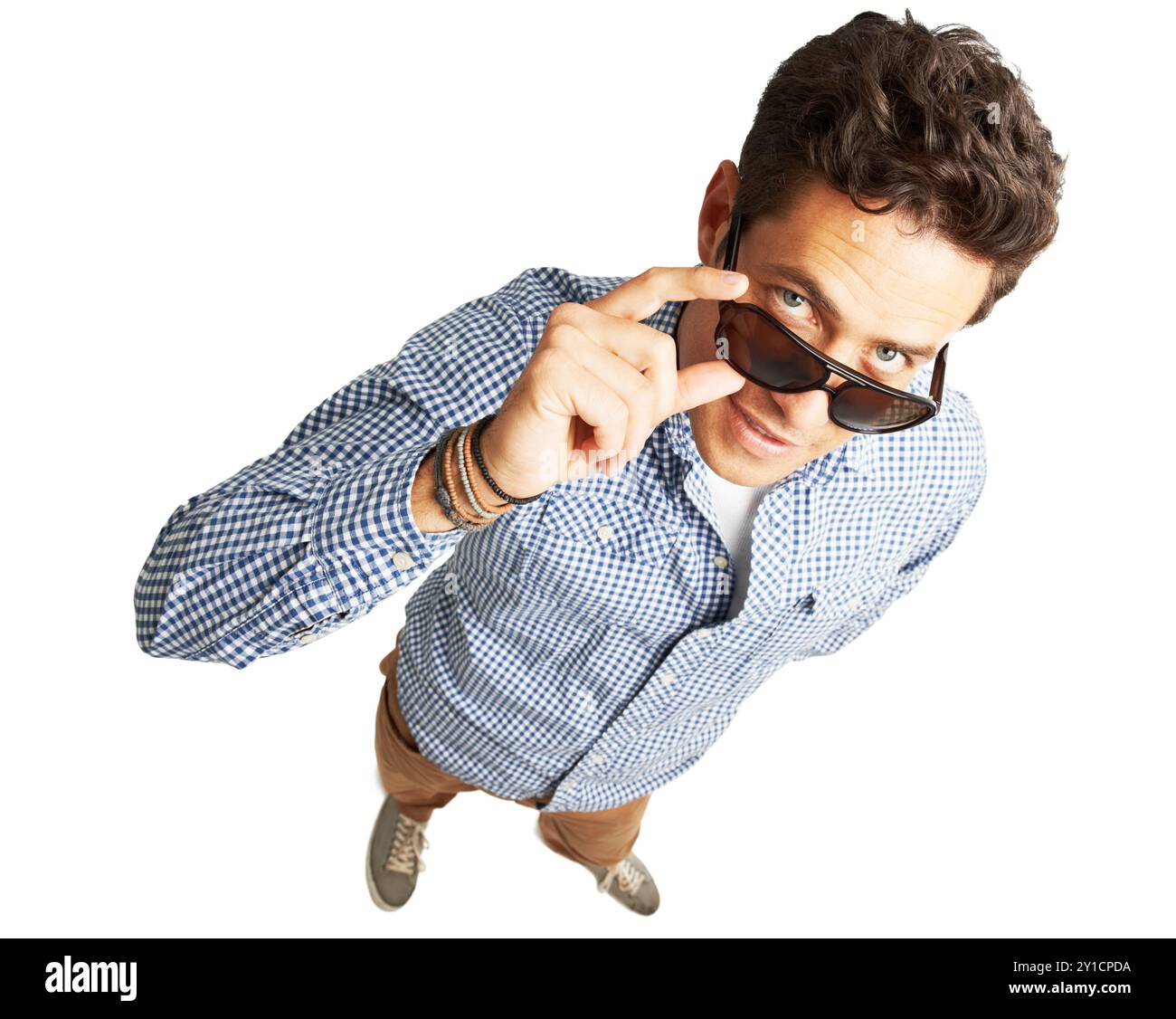 Portrait satisfied cool person Cut Out Stock Images & Pictures - Alamy