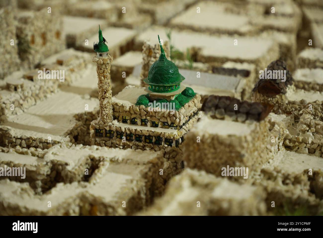 Artist Nora Jardaneh, from Nablus, designs models of the city of Nablus ...