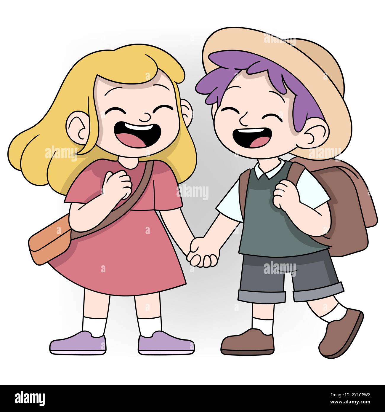 Childhood camaraderie Stock Vector Images - Alamy