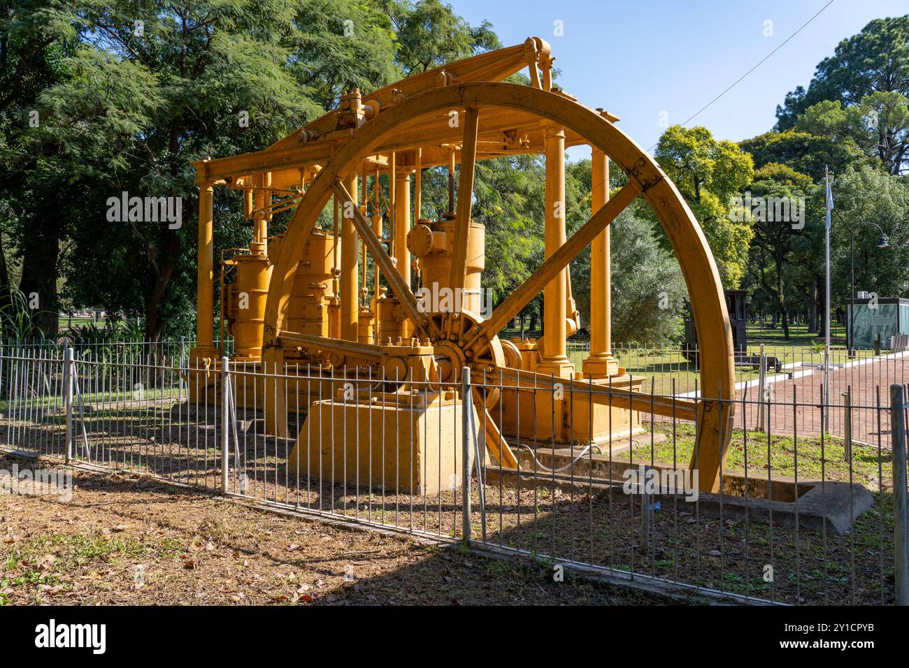 A steam engine for running the sugarcane processing machinery. Museum ...