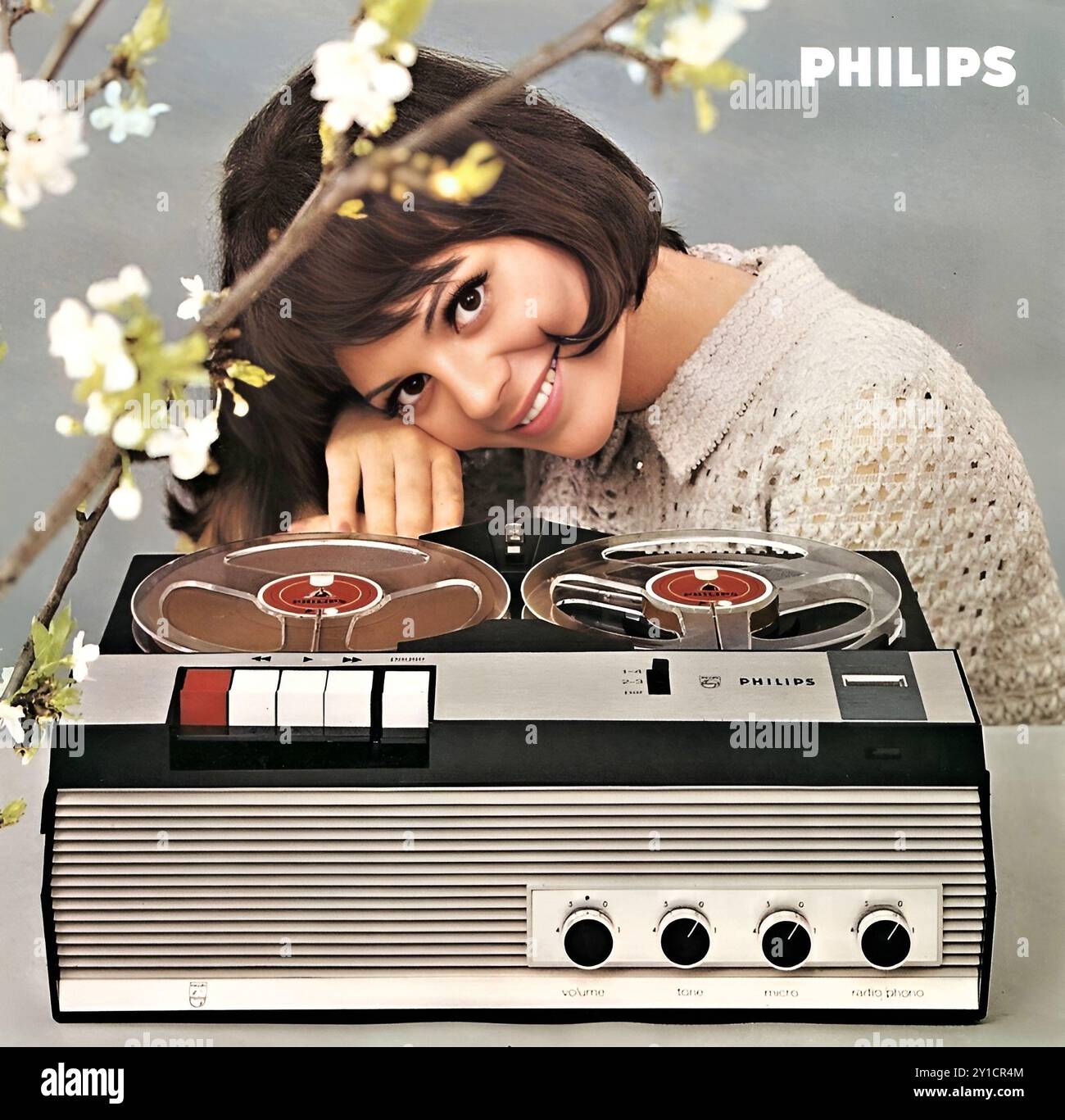 Philips reel to reel tape recorder vintage advert. Attractive model ...