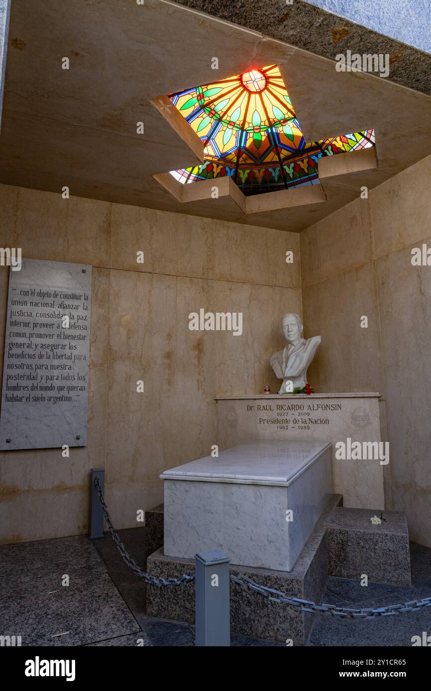 Mausoleum of former Argentine president Paul Ricardo Alfonsin in the ...