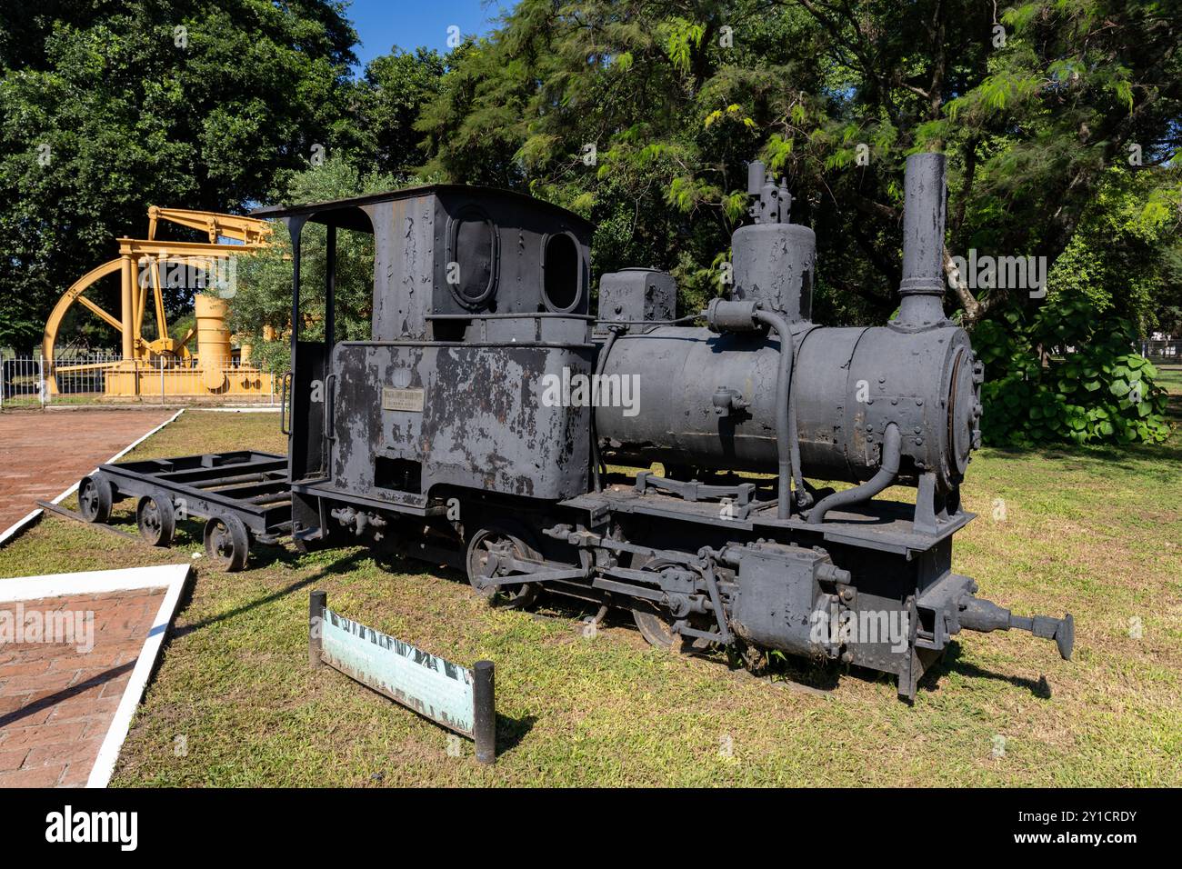 A steam locomotive for hauling sugarcane to the mill. Museum of the ...