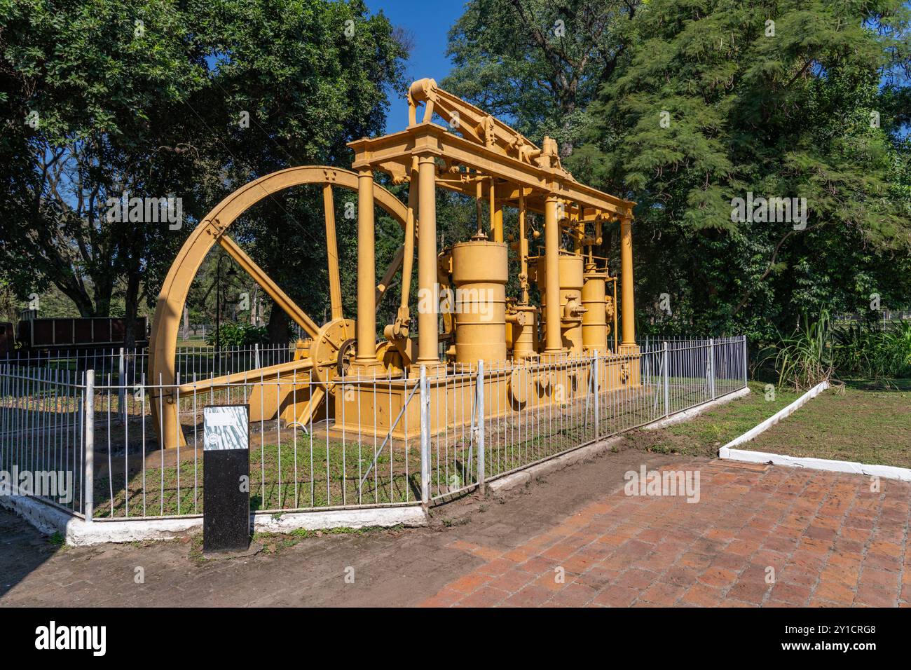 A steam engine for running the sugarcane processing machinery. Museum ...