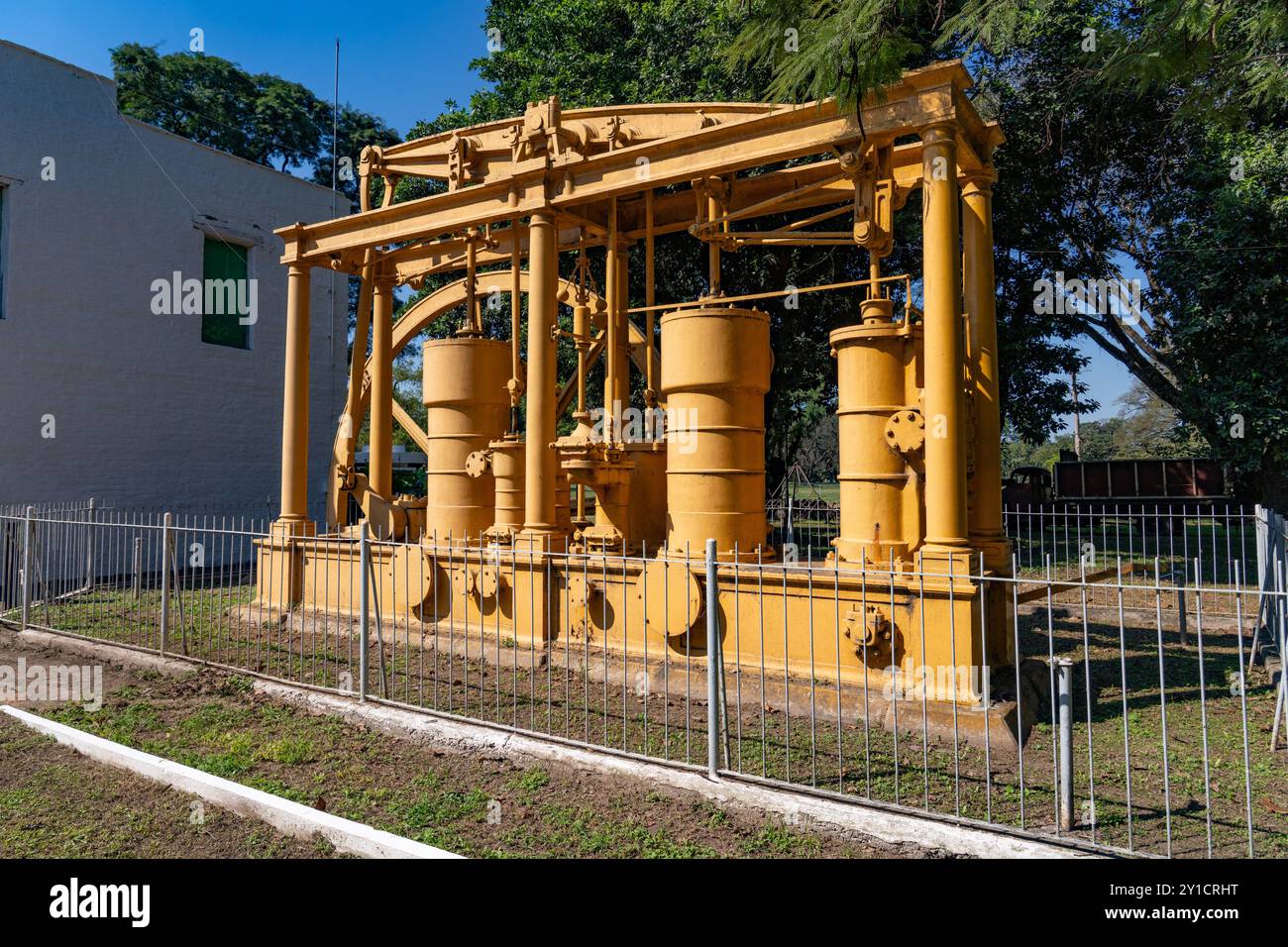 A steam engine for running the sugarcane processing machinery. Museum ...