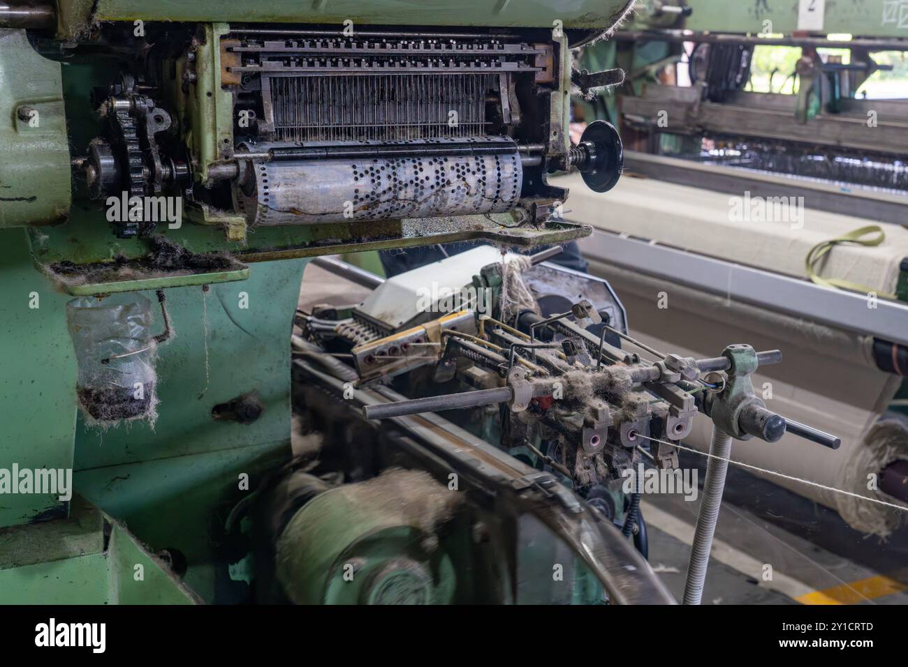 The punch-card head of a Jacquard powerloom at Hilandería Warmi, a ...
