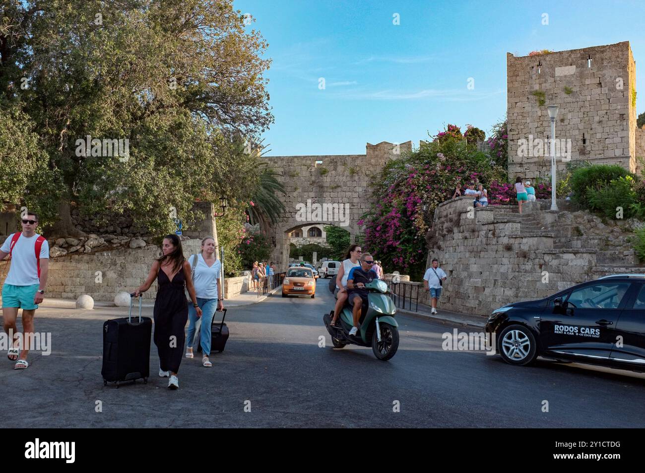 Liberty Gate in The Medieval walled city of Rhodes, Greece, Dodecanese ...