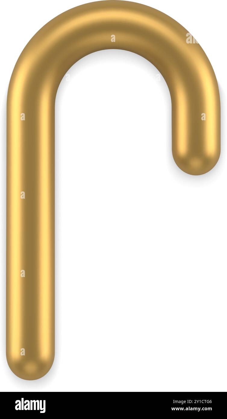 Premium quality realistic metallic golden candy cane bauble decorative ...