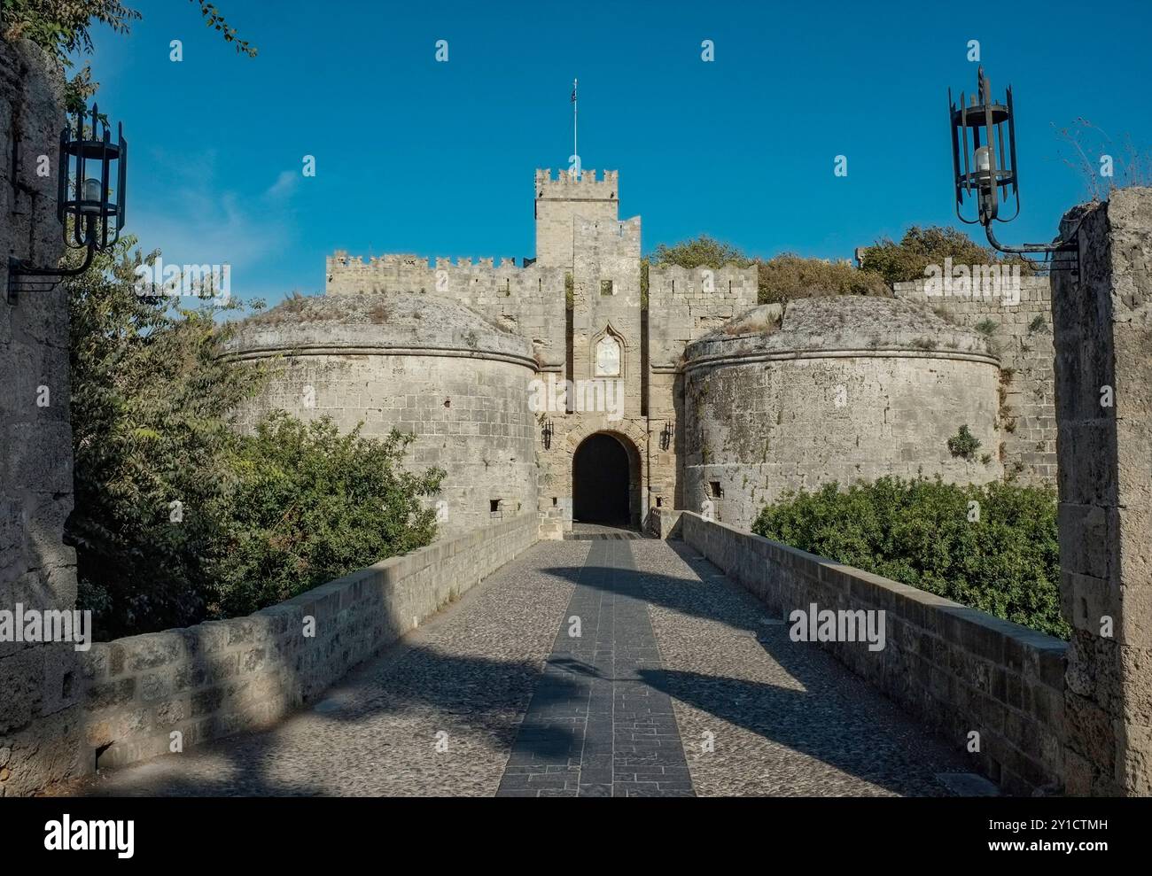The Gate d’Amboise, an entrance of The Medieval walled city of Rhodes ...