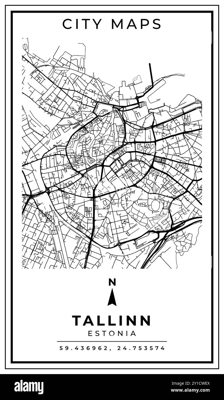 Map of tallinn hi-res stock photography and images - Alamy