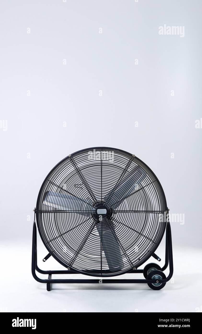 Large, metallic fan and electric appliance with blades, steel and ...