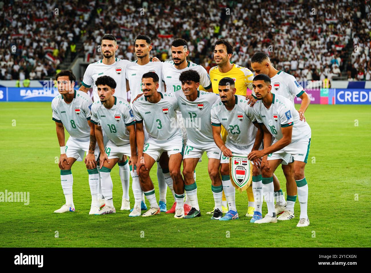 Basra, Iraq. 05th Sep, 2024. Iraqi players pose for a photo during the ...
