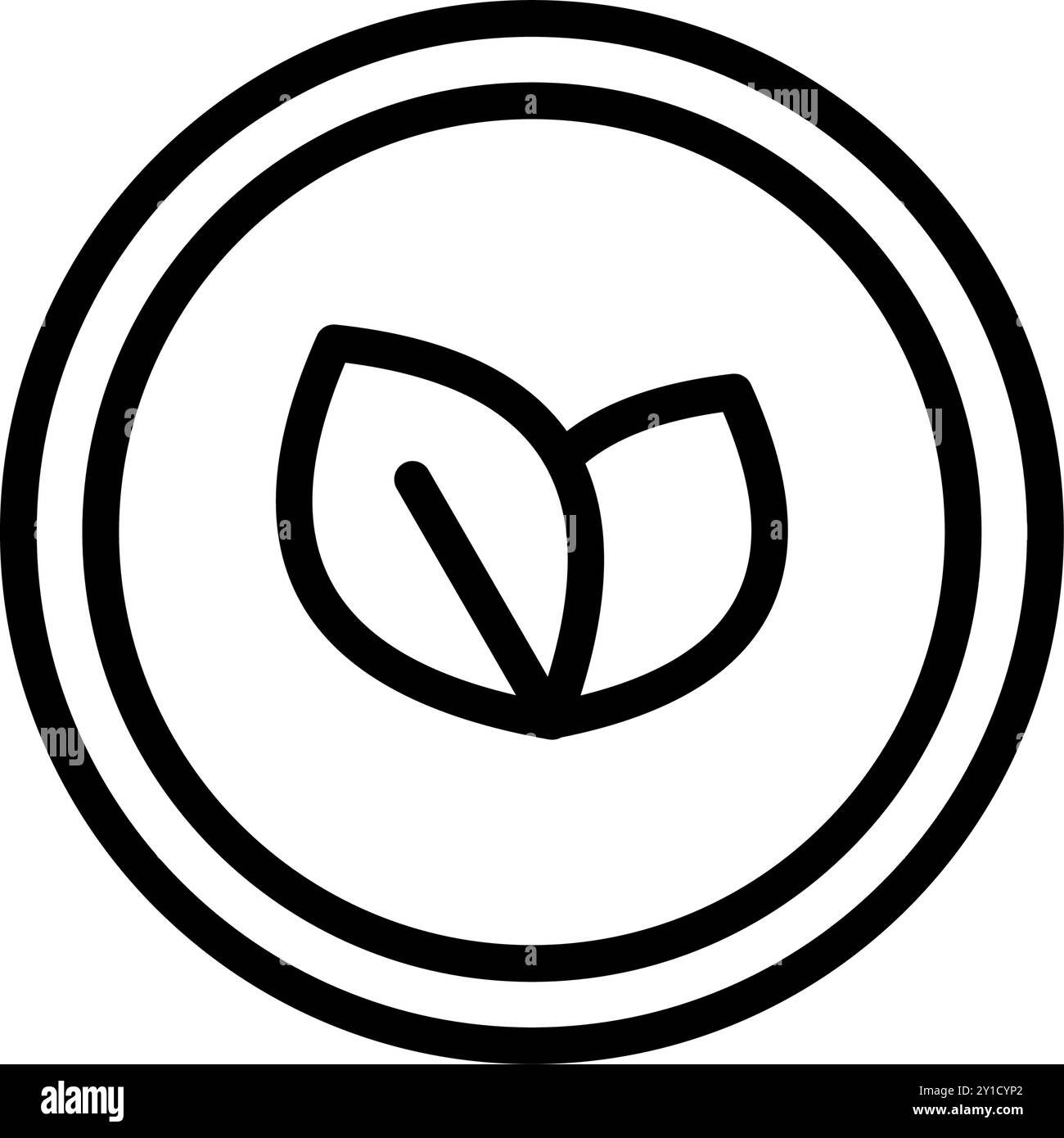 Icon line coin money with leaf ecology, nature go green and save earth ...