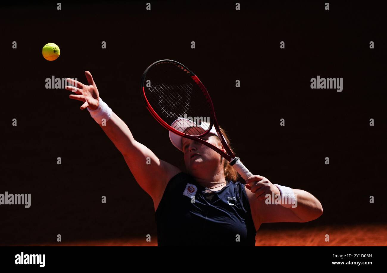 Aniek van Koot of the Netherlands in action against China's Ziying Wang ...