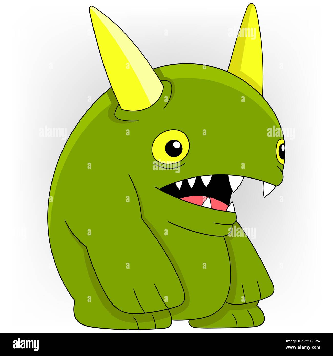 illustration of a doodle character with a cute shape, a short fat ...