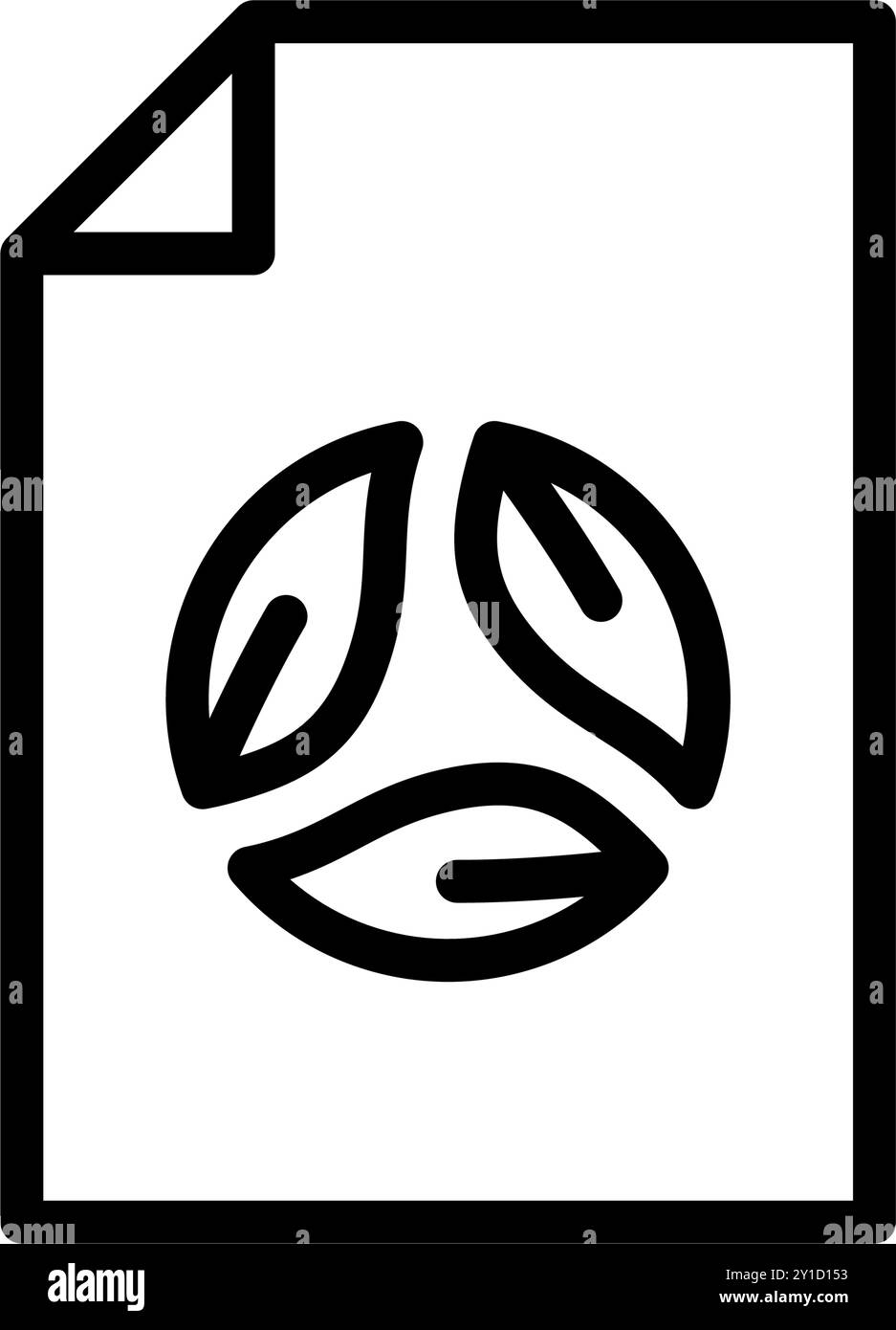 Icon line paper leaf ecology, nature go green and save earth. Editable ...