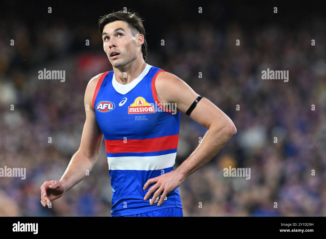 Melbourne, Australia. 06th Sep, 2024. Sam Darcy of Western Bulldogs ...