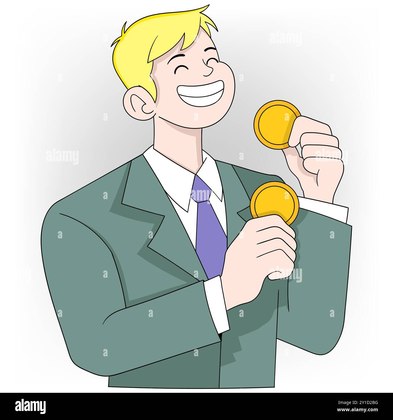 doodle cartoon illustration of financial success at a young age is ...