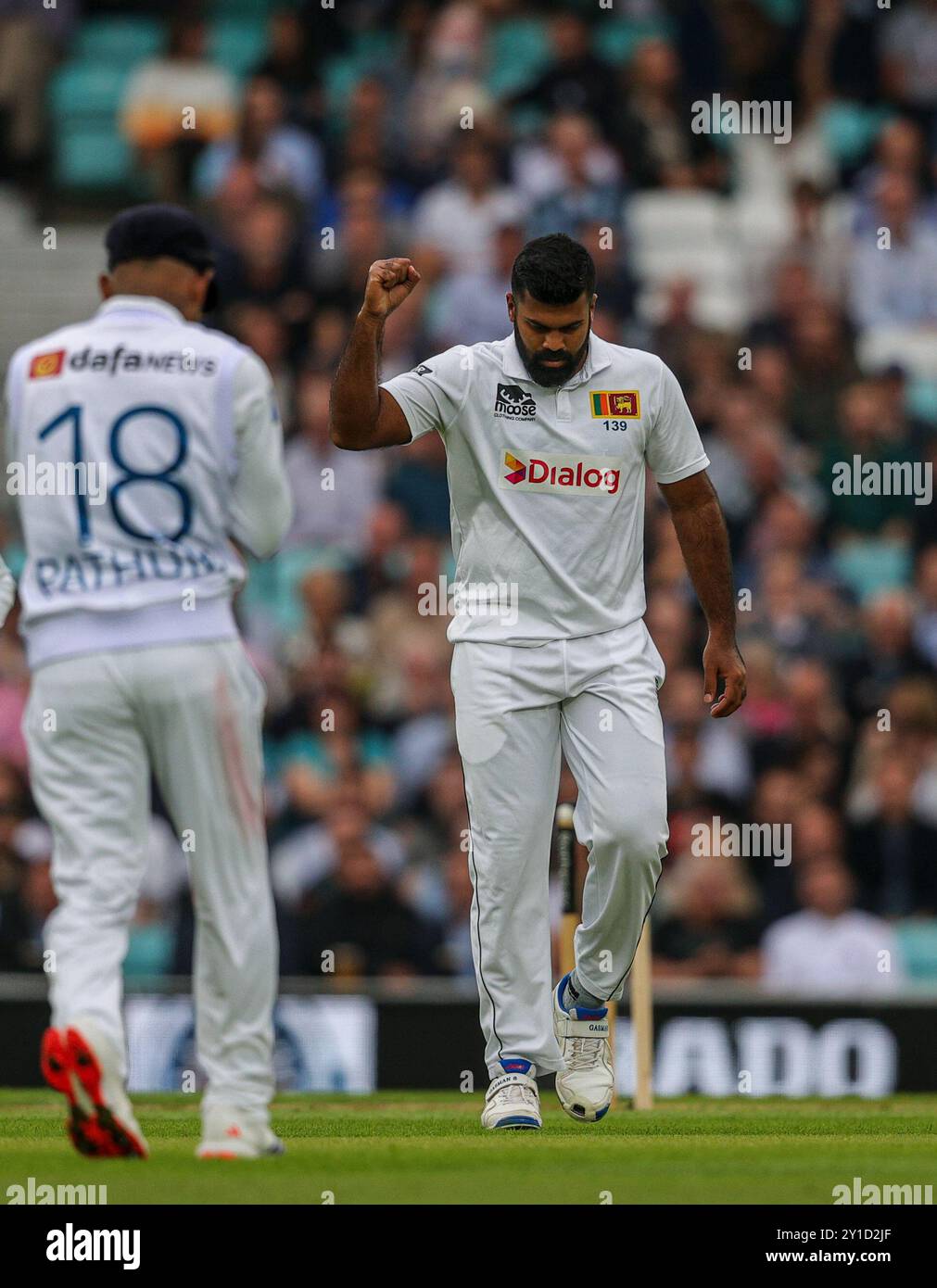 London, England. 6th September, 2024. Sri Lanka's Lahiru Kumara ...