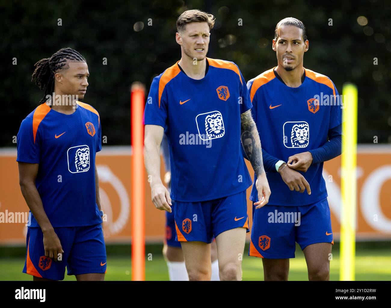 ZEIST - Nathan Ake, Wout Weghorst and Virgil van Dijk during a training ...