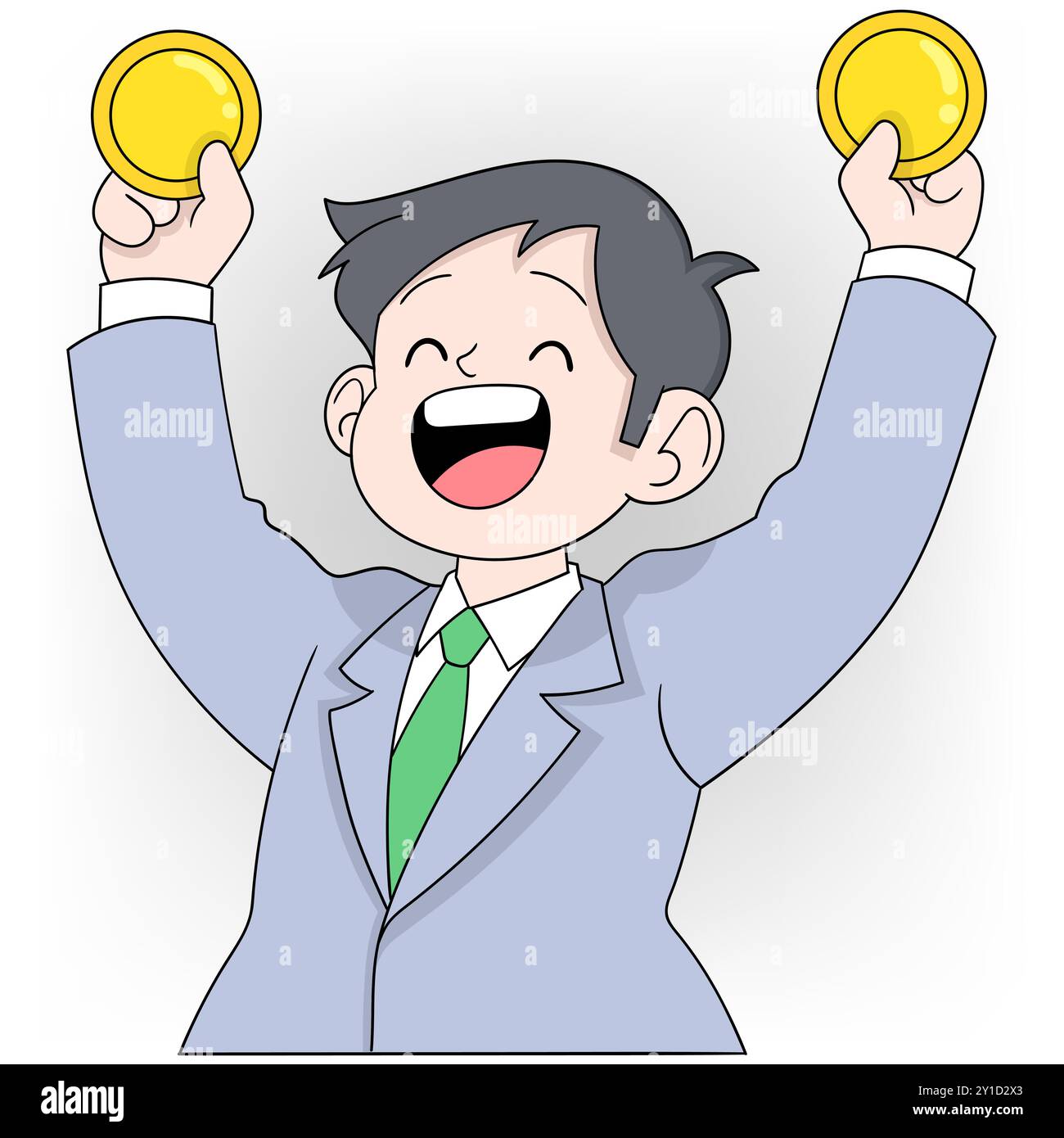 doodle cartoon illustration of financial success at a young age is ...