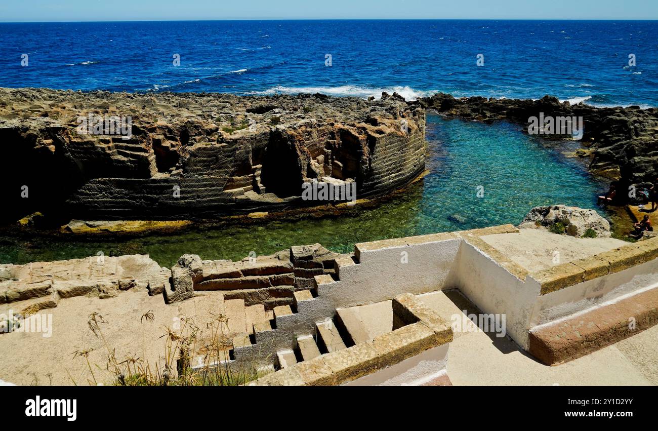Palane Tower and Natural Pool of Marina Serra, Lecce,Puglia,Italy Stock ...