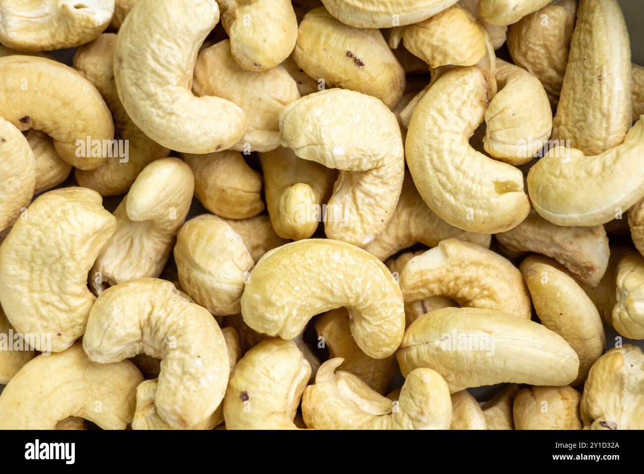 Cashew nuts as background. Top view. In the Bengali language, it is ...