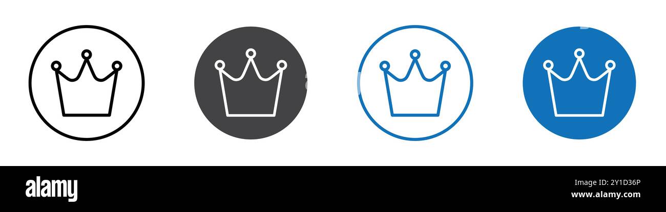 Crown icon Logo sign in thin line outline set and group collection ...