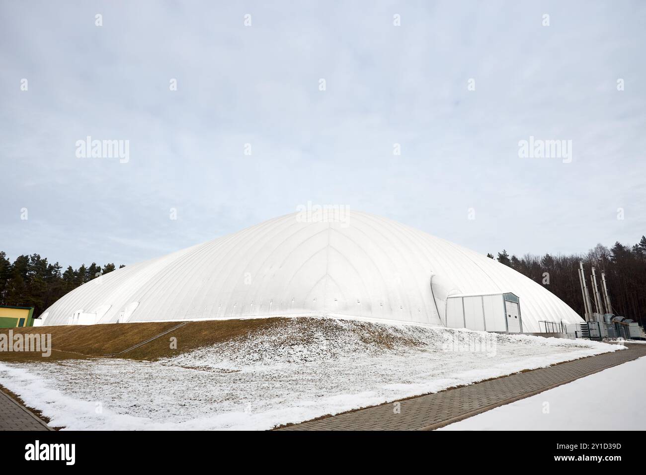 Inflatable air dome stadium. Inflated Football soccer air dome. Modern ...