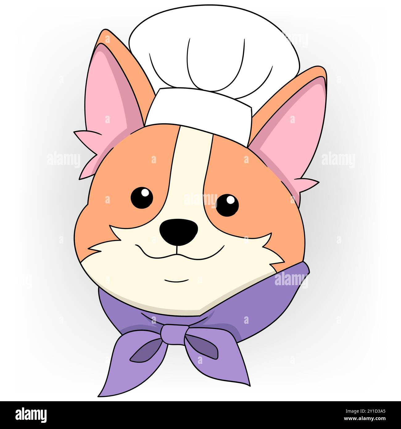 cartoon illustration of cute animal activities, Fox Chef is smiling ...