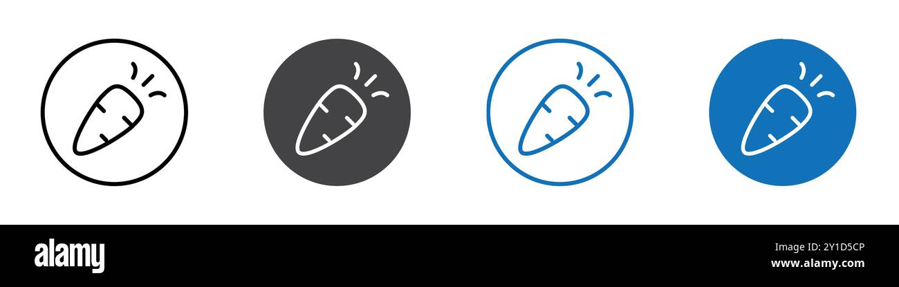 Carrot icon Logo sign in thin line outline set and group collection ...