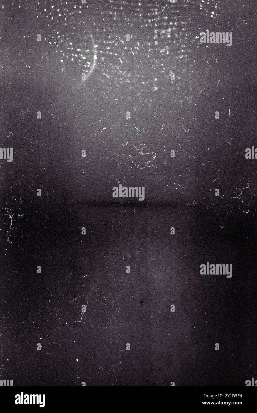 Blank grained film strip texture background with heavy grain, dust and ...