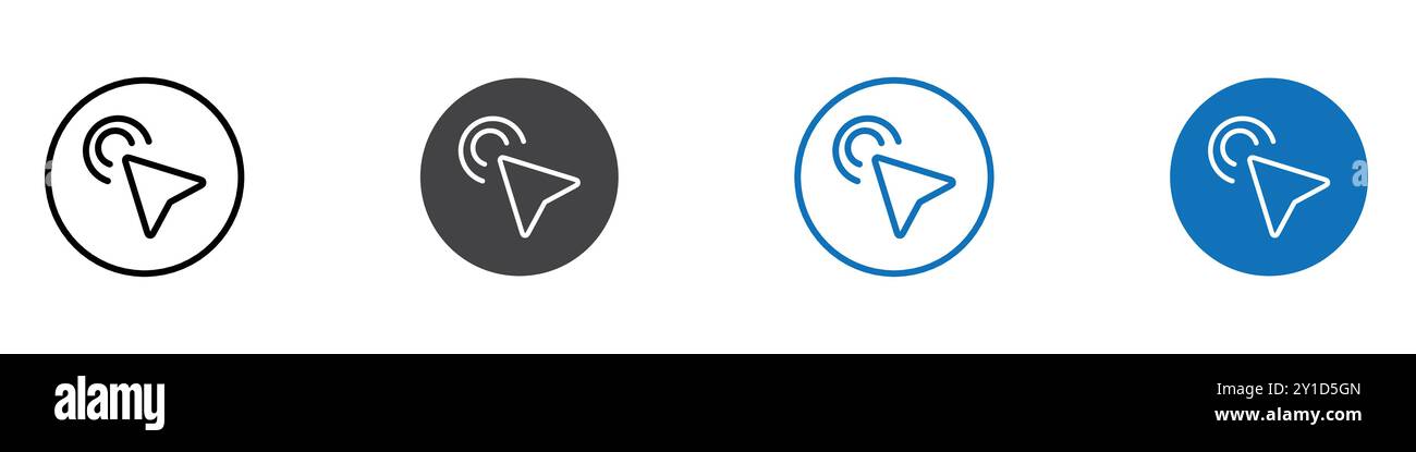 Clicker icon Logo sign in thin line outline set and group collection ...