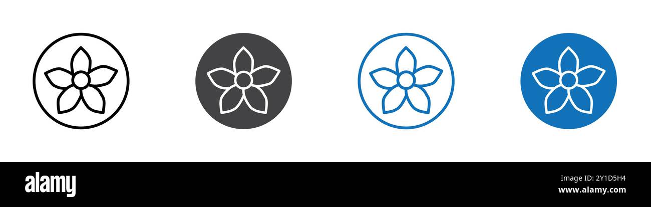 Jasmine icon Logo sign in thin line outline set and group collection ...