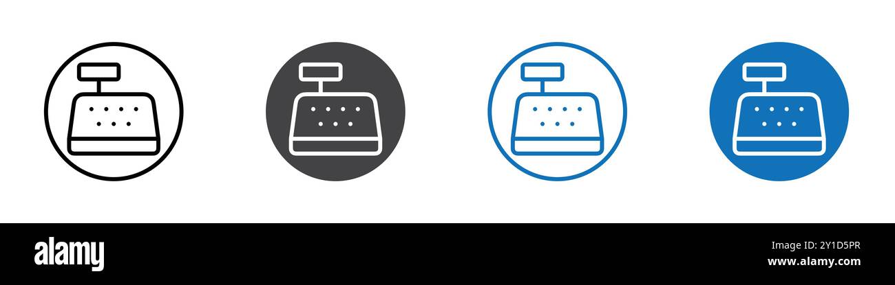 Cash register icon Logo sign in thin line outline set and group ...