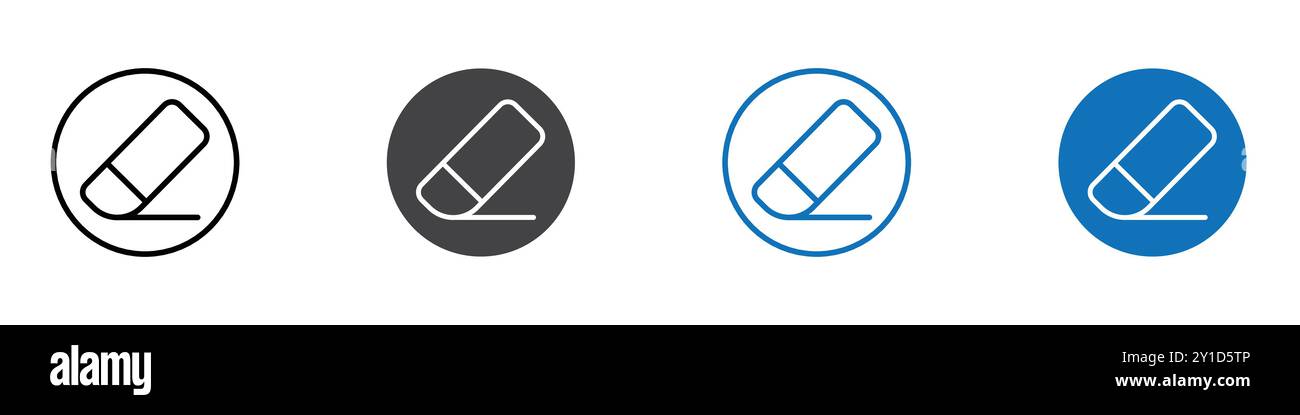 Eraser icon Logo sign in thin line outline set and group collection ...