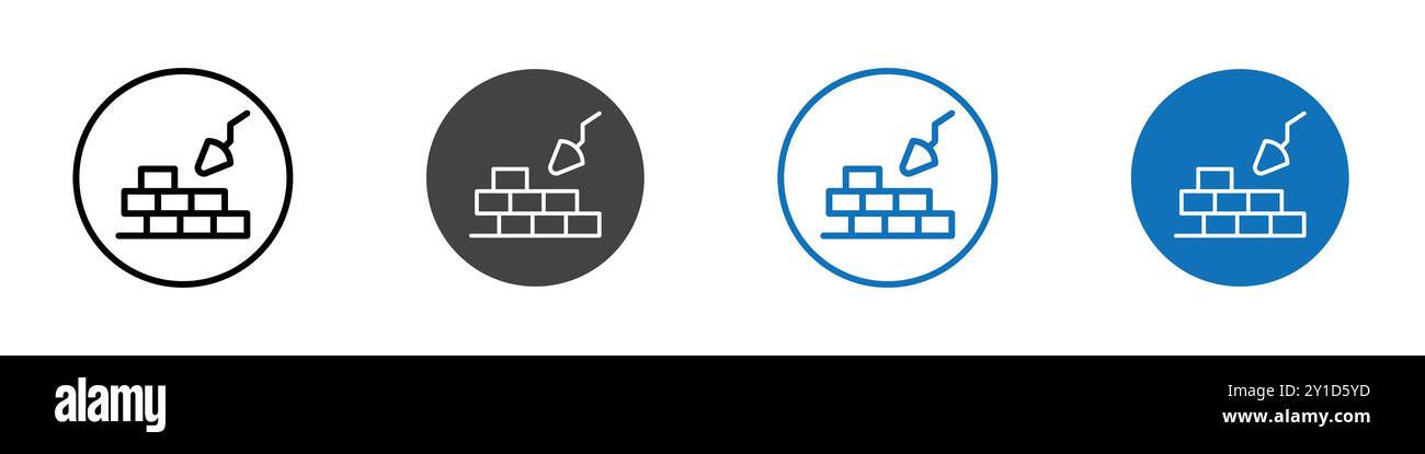 Build wall icon Logo sign in thin line outline set and group collection ...